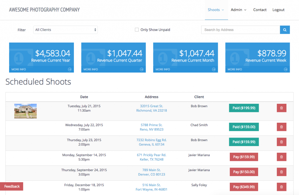 Client Management System for Real Estate Photographers
